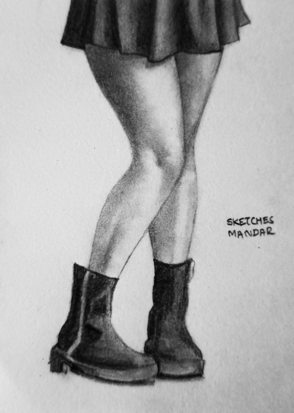 Boots Pencil Drawing created by Sketches Mandar