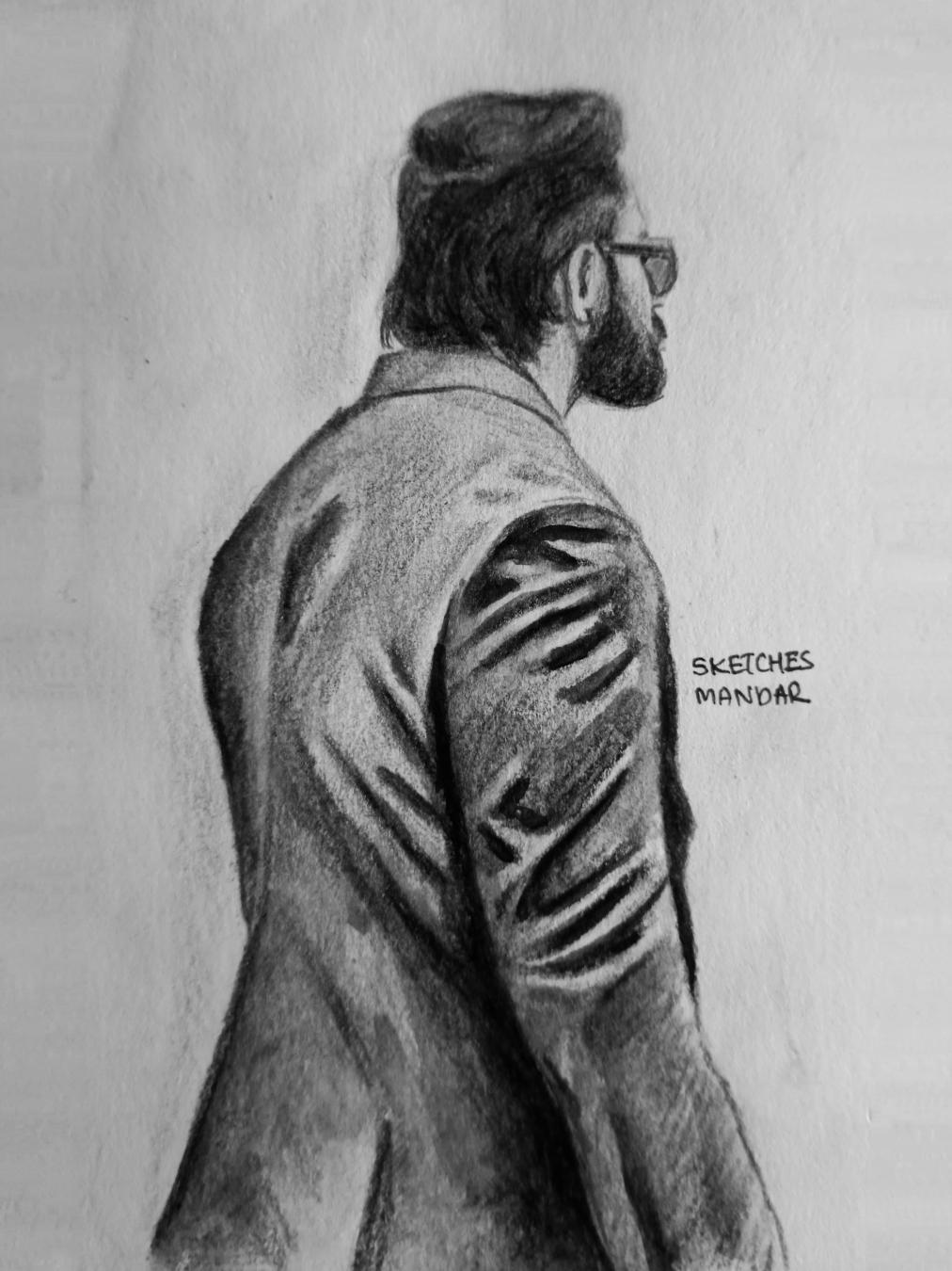 Man side look drawing created by Sketches Mandar