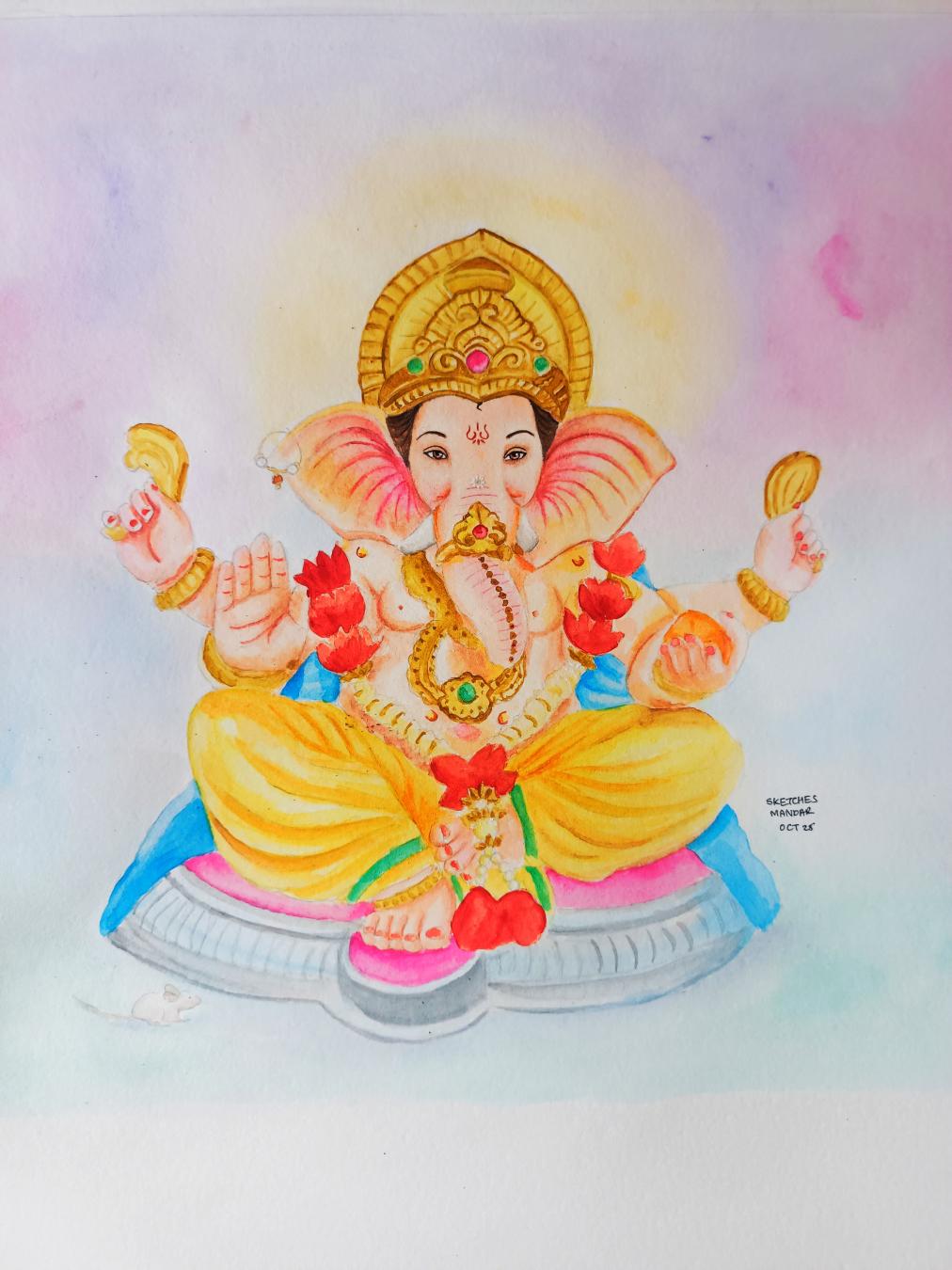 Ganpati Bappa Painting created by Sketches Mandar