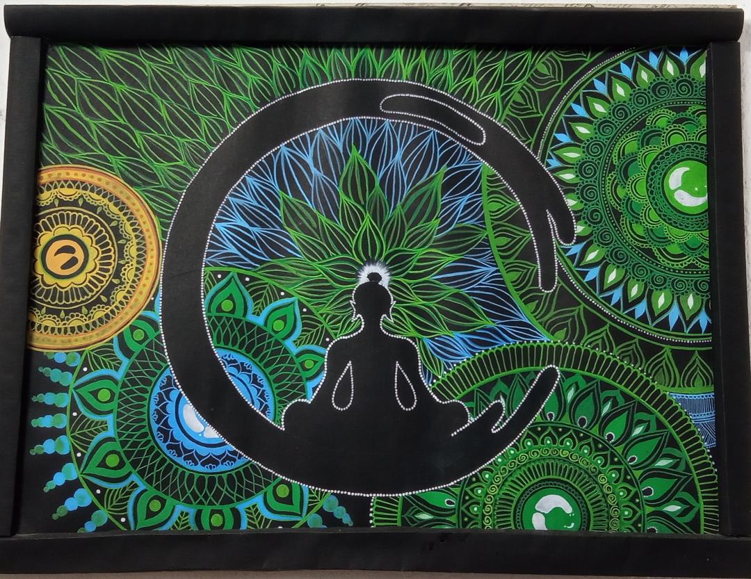 Buddha mandala art created by Swetapadma Mohanty