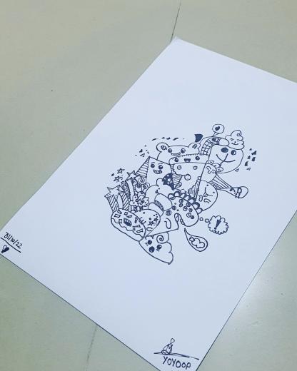 Black Doodle art created by Nahri Syed