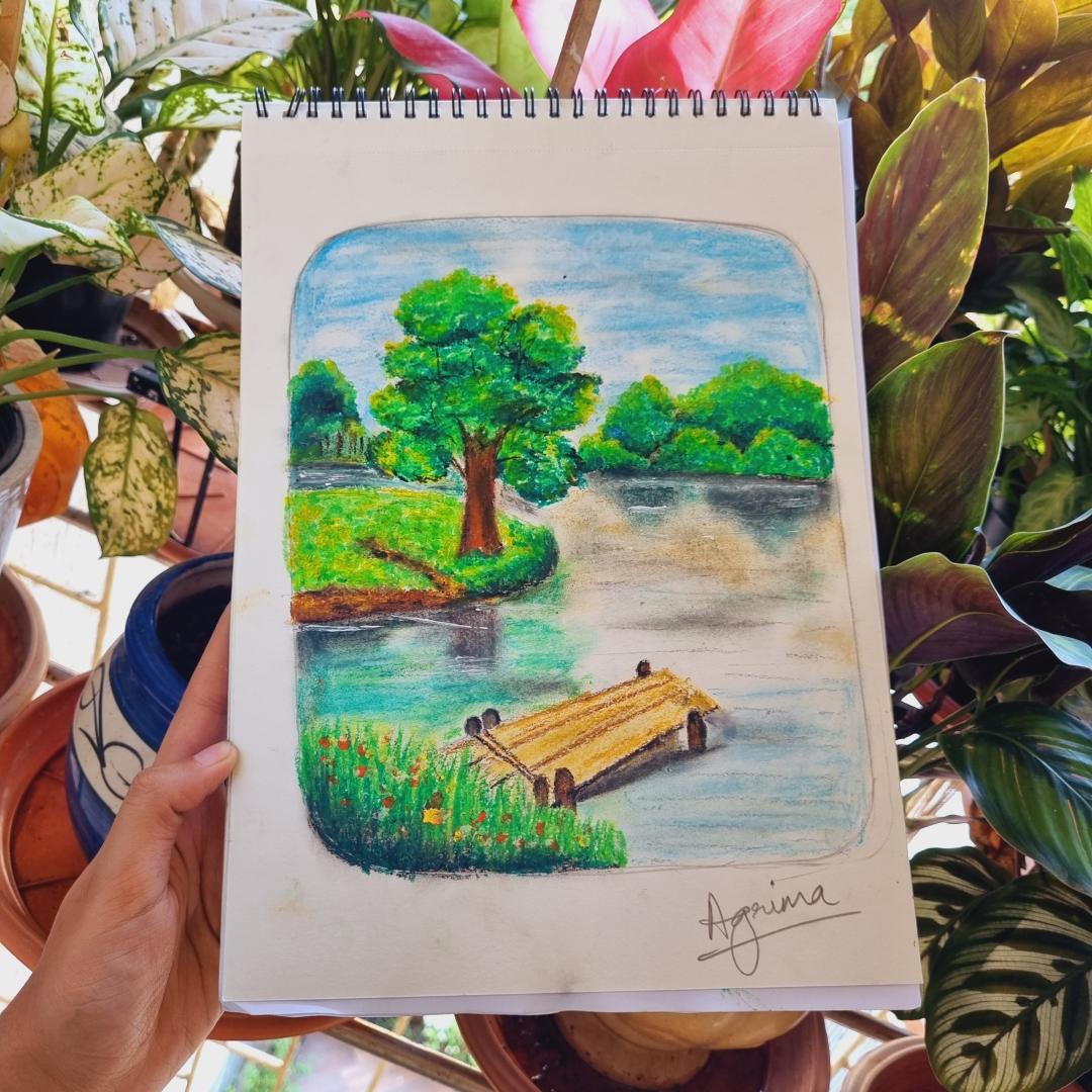 Scapes with Oil pastel created by Agrima Gupta