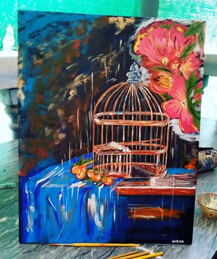 Acrylic painting created by Nisha Singh