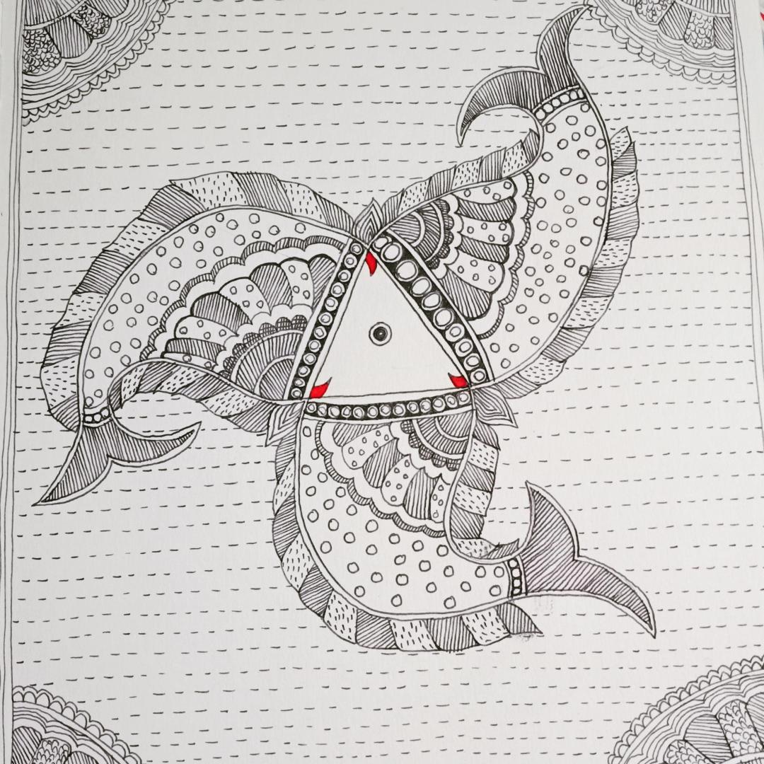 Three fishes created by Mathana