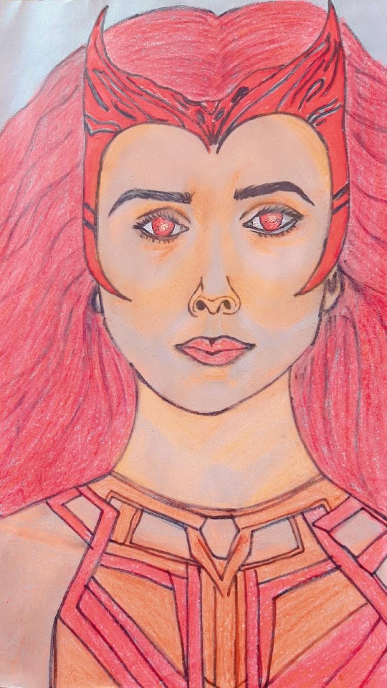Scarlet witch (Wanda) drawing created by Ms