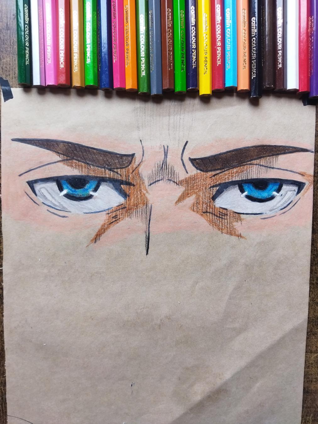 Anime character pencil drawing created by AVI