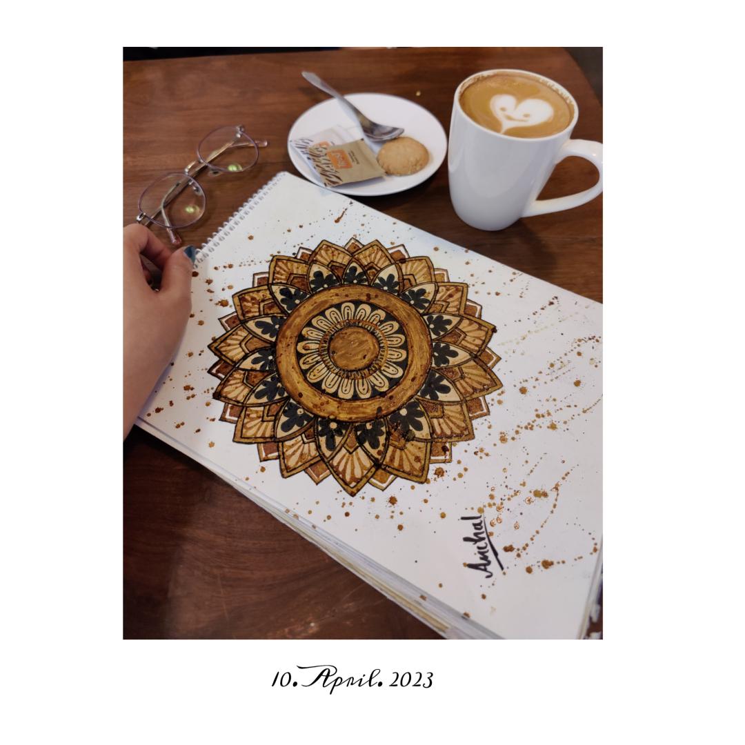 Coffee mandala created by Anchal jain