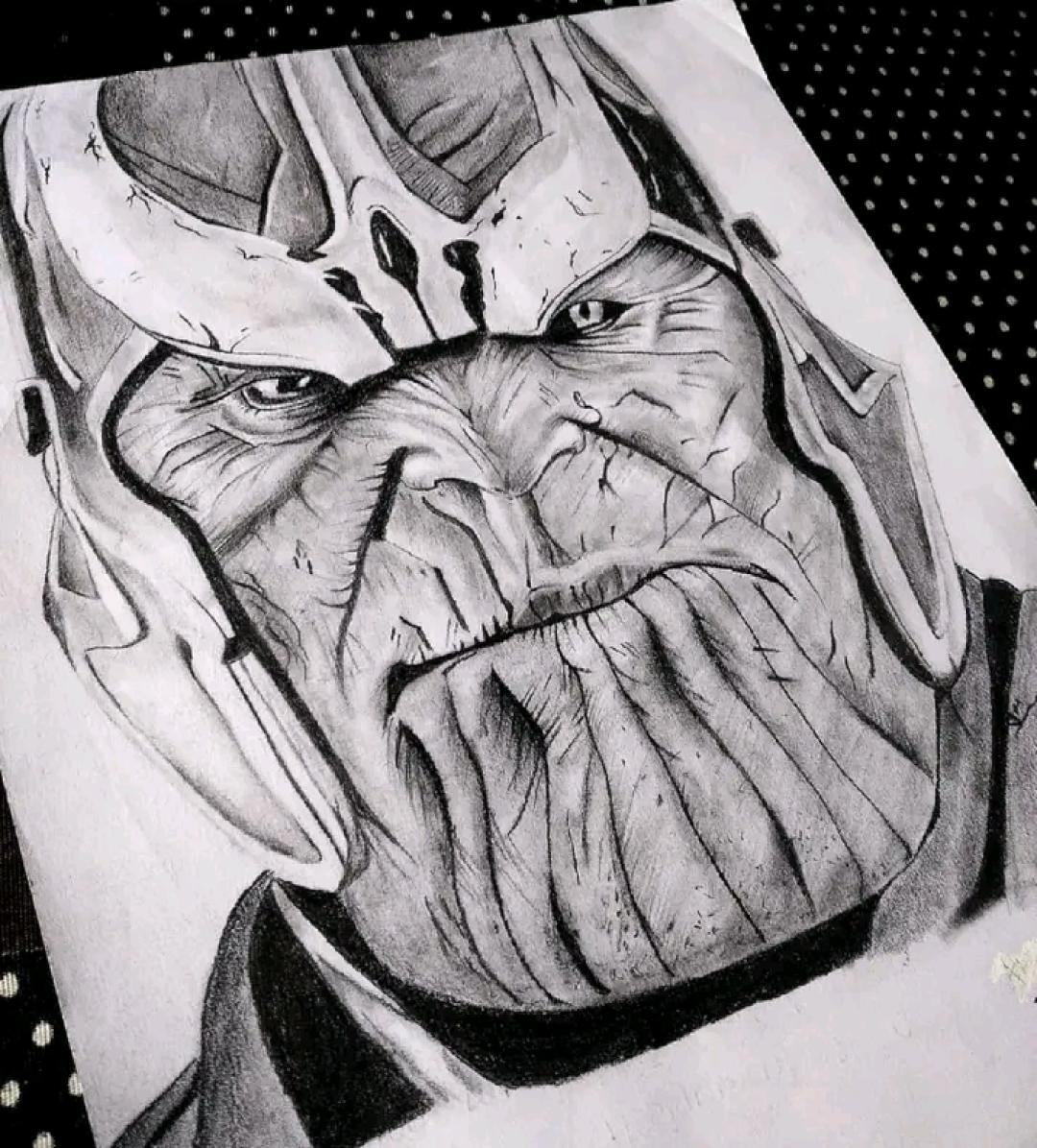 Thanos realistic sketch created by Bhakti Chavhan