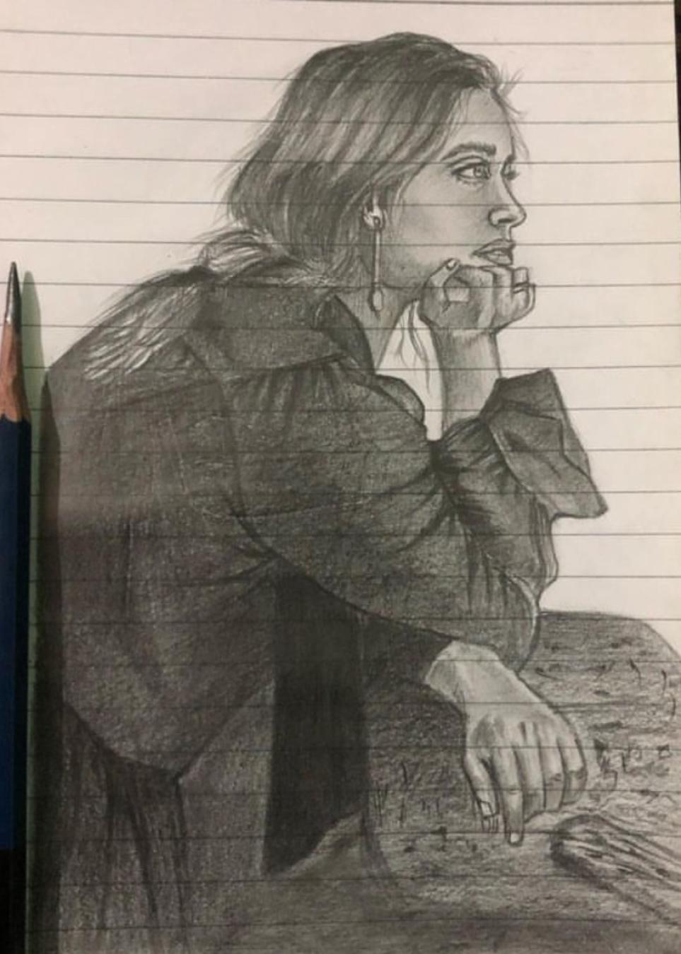Sketch of a lady created by HARSHIT MEENA