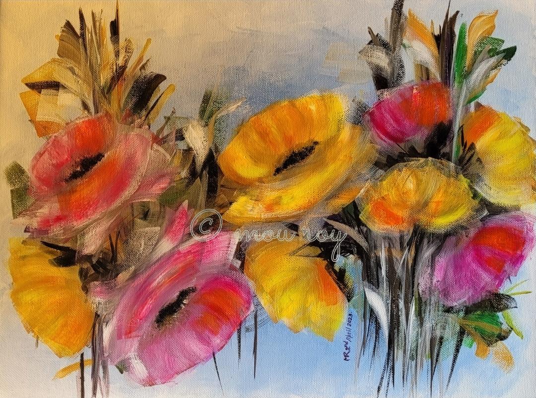 Abstract Poppies created by Mou Roy