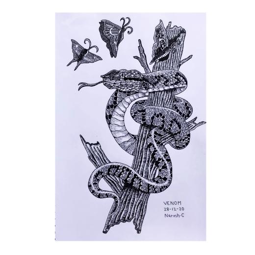 Micron pen artwork created by Naresh Choudhary