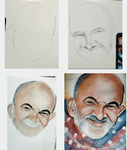 Neemkaroli Baba Potrait created by Koonchiyonka Koocha