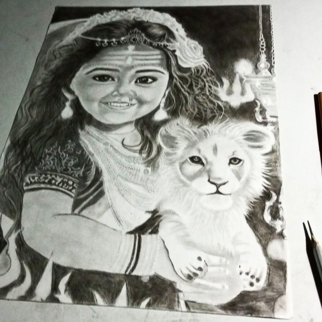 Realistic drawing of mata rani created by Gopal Rajput