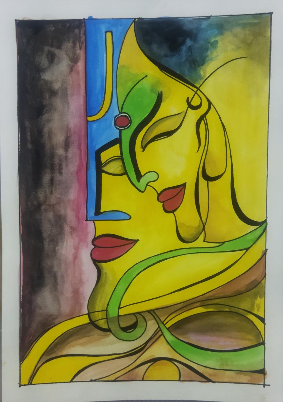 Poster color art work created by Kushi