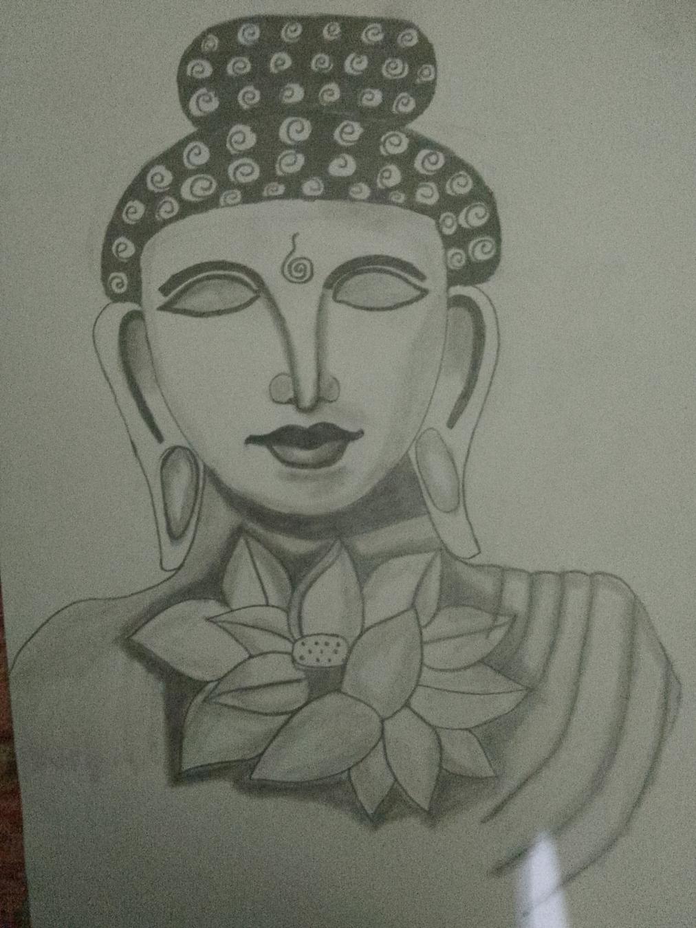 Buddhism Shading Drawing created by Shruti Dhiman