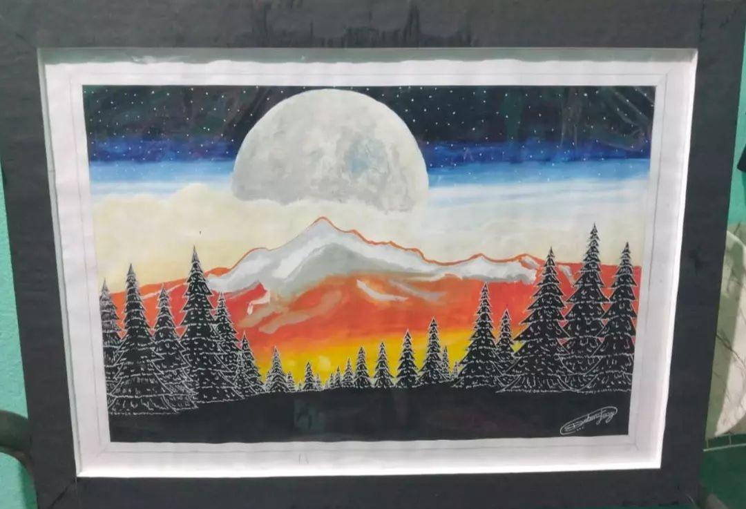 Mountain painting created by Debraj Dey