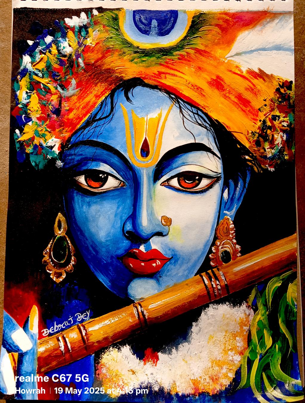Shree Krishna painting created by Debraj Dey