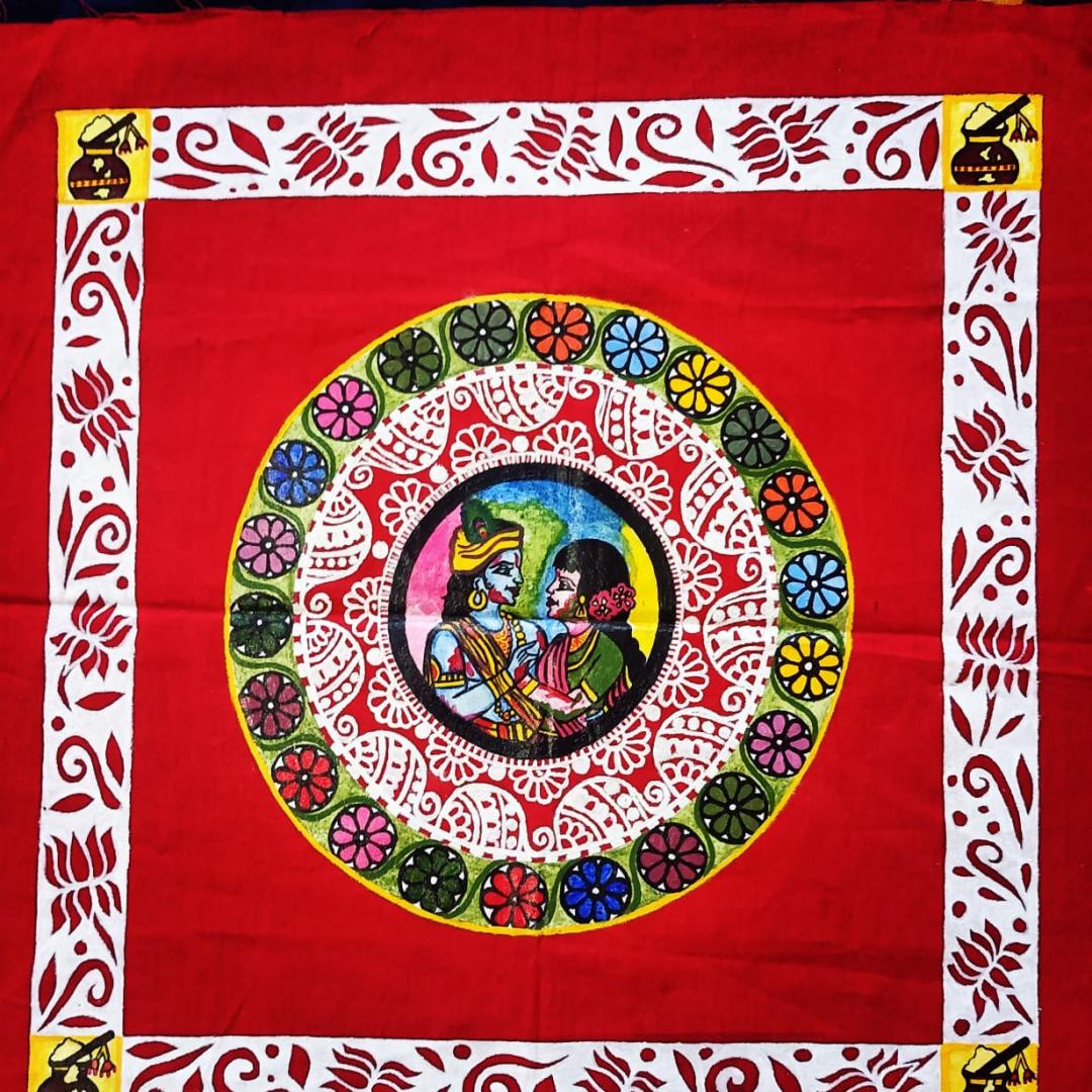 Fusion of aipan art and normal art created by Priyanshi Rawat