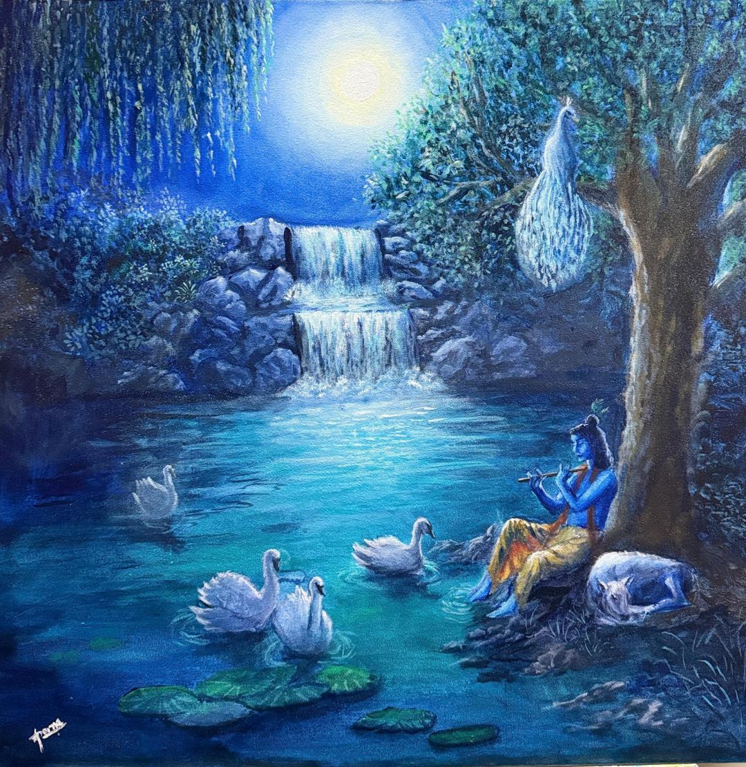Moonlit murli created by Aparna Nandakumar