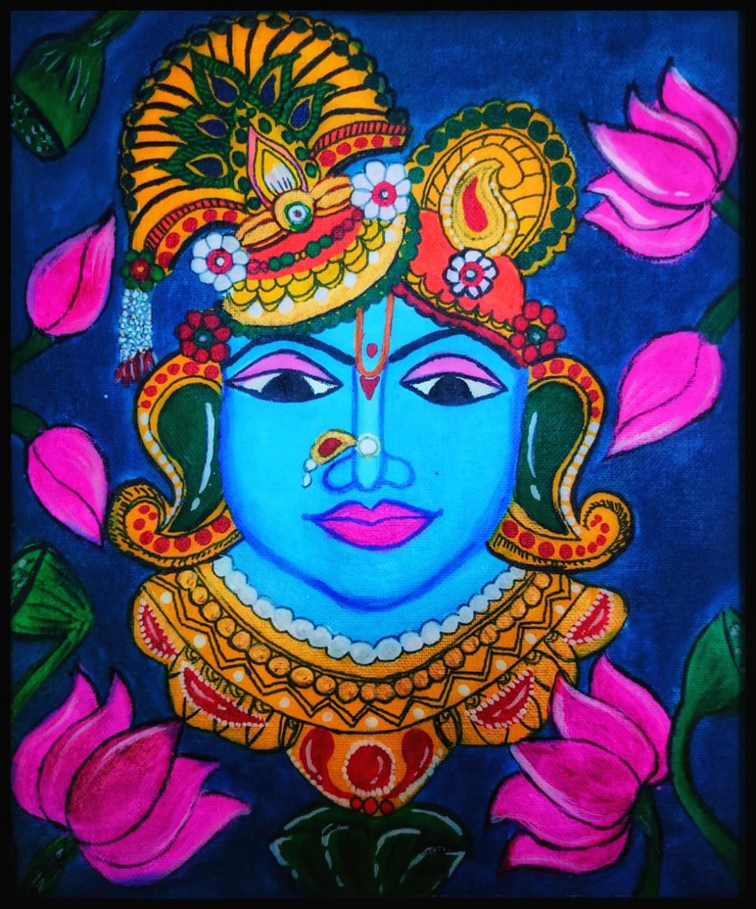 vrindavan, pichwai art, budham sharan, sunset created by Rajnish Mishra