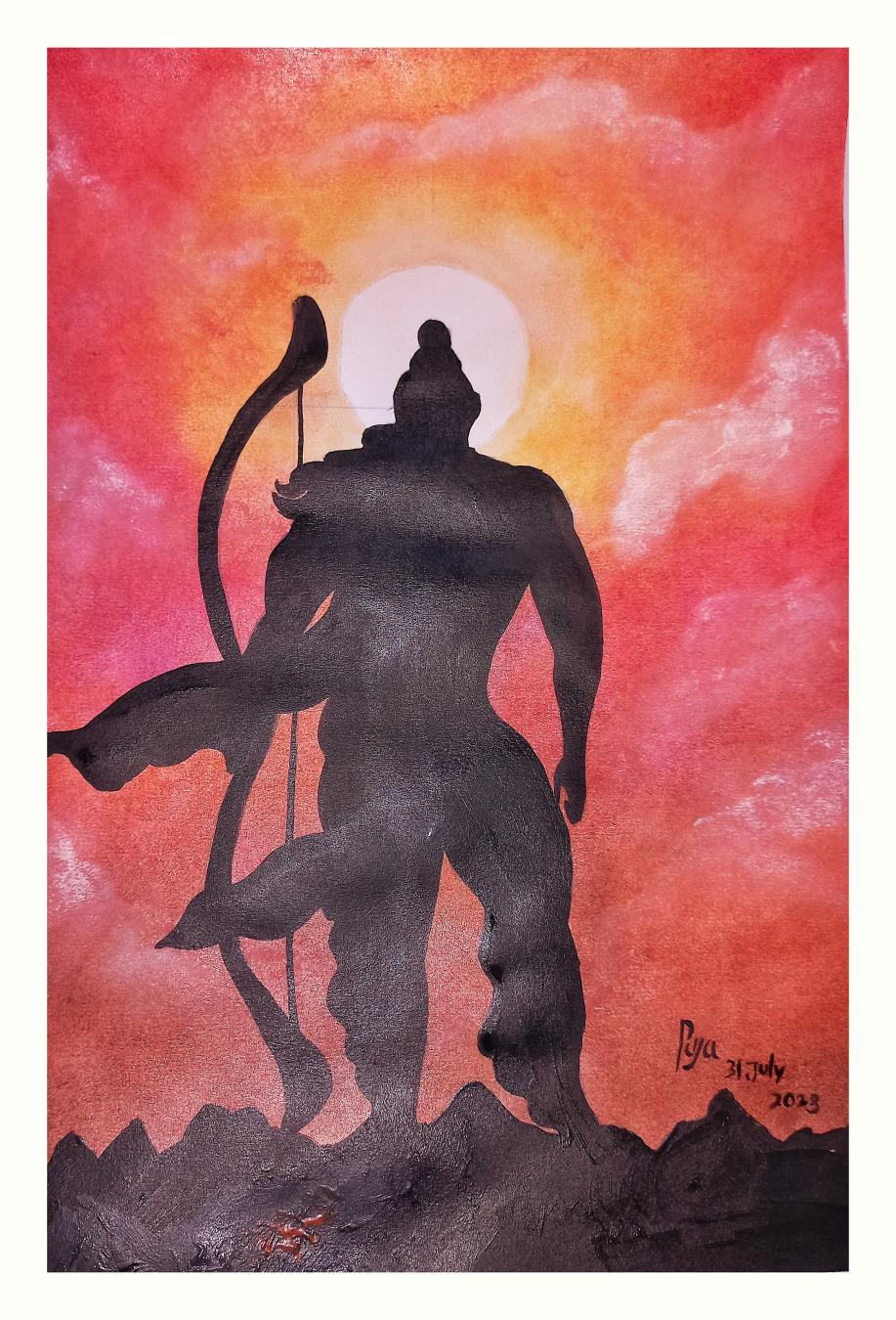 Shree Ram Shadow Portrait created by Puja Lakshan