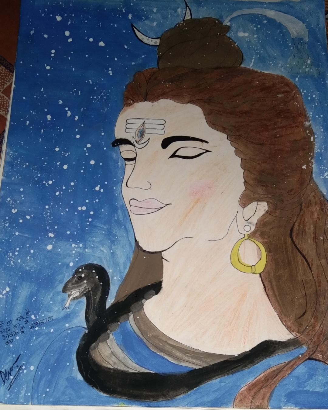 Use this panting colour and pancil colour and pan or camal ki A3 sis ...