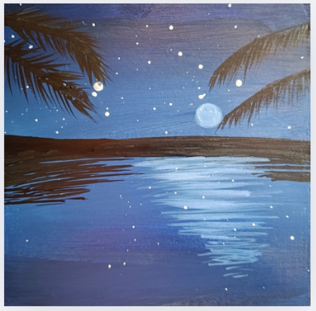 Moon in blue sky created by Sunitha K