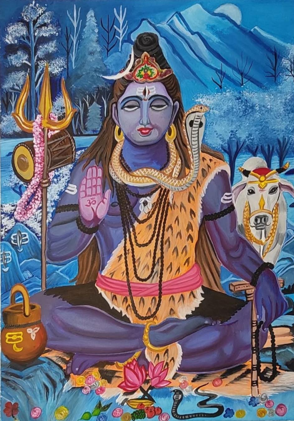 Mahakal painting created by Simran Gupta