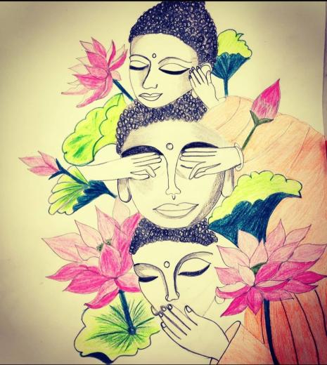 Buddha at peace created by Arunima Ray