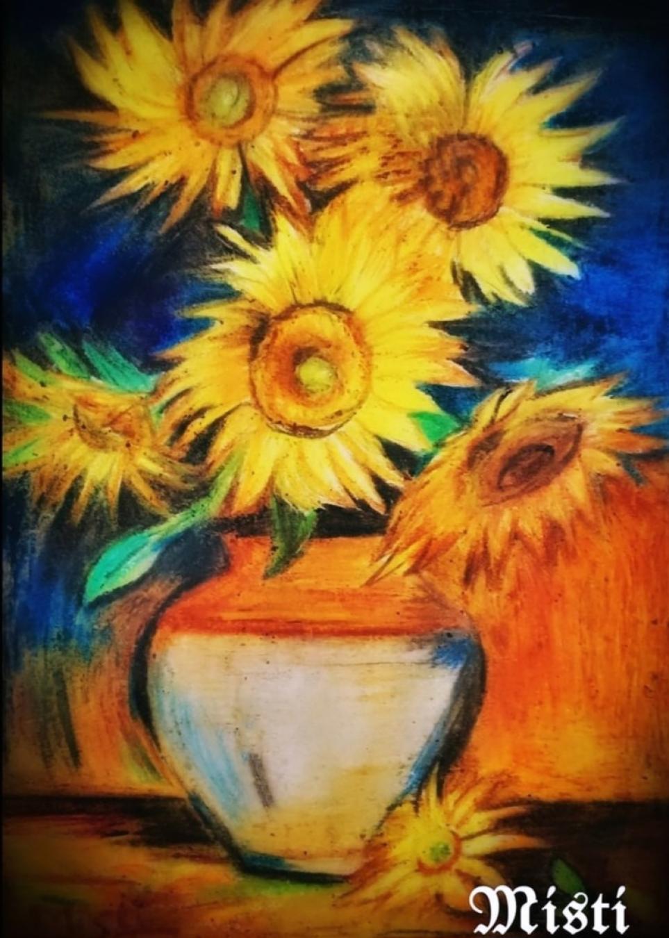Sunflower by Vincent Van gogh created by Misti Dey