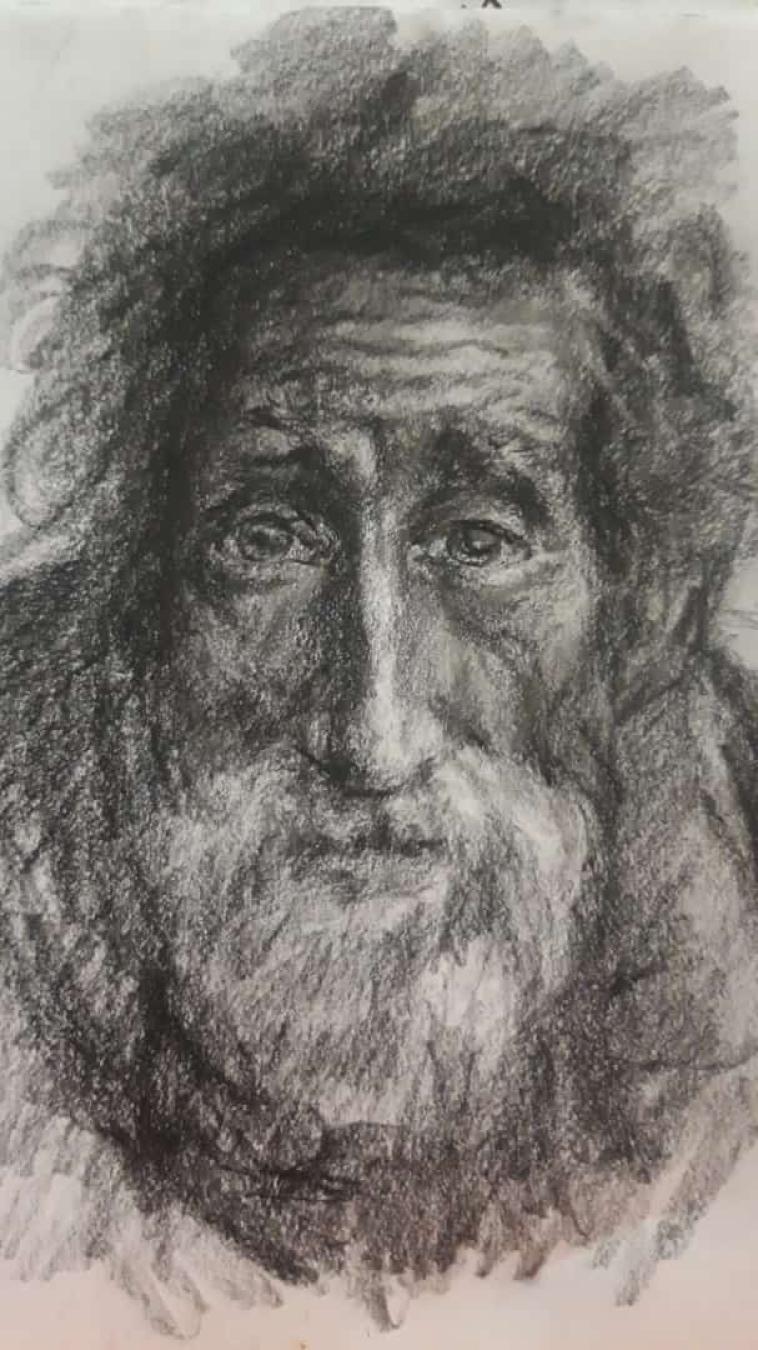 Old Man Portrait Graphite Pencil created by Poonam Rangan