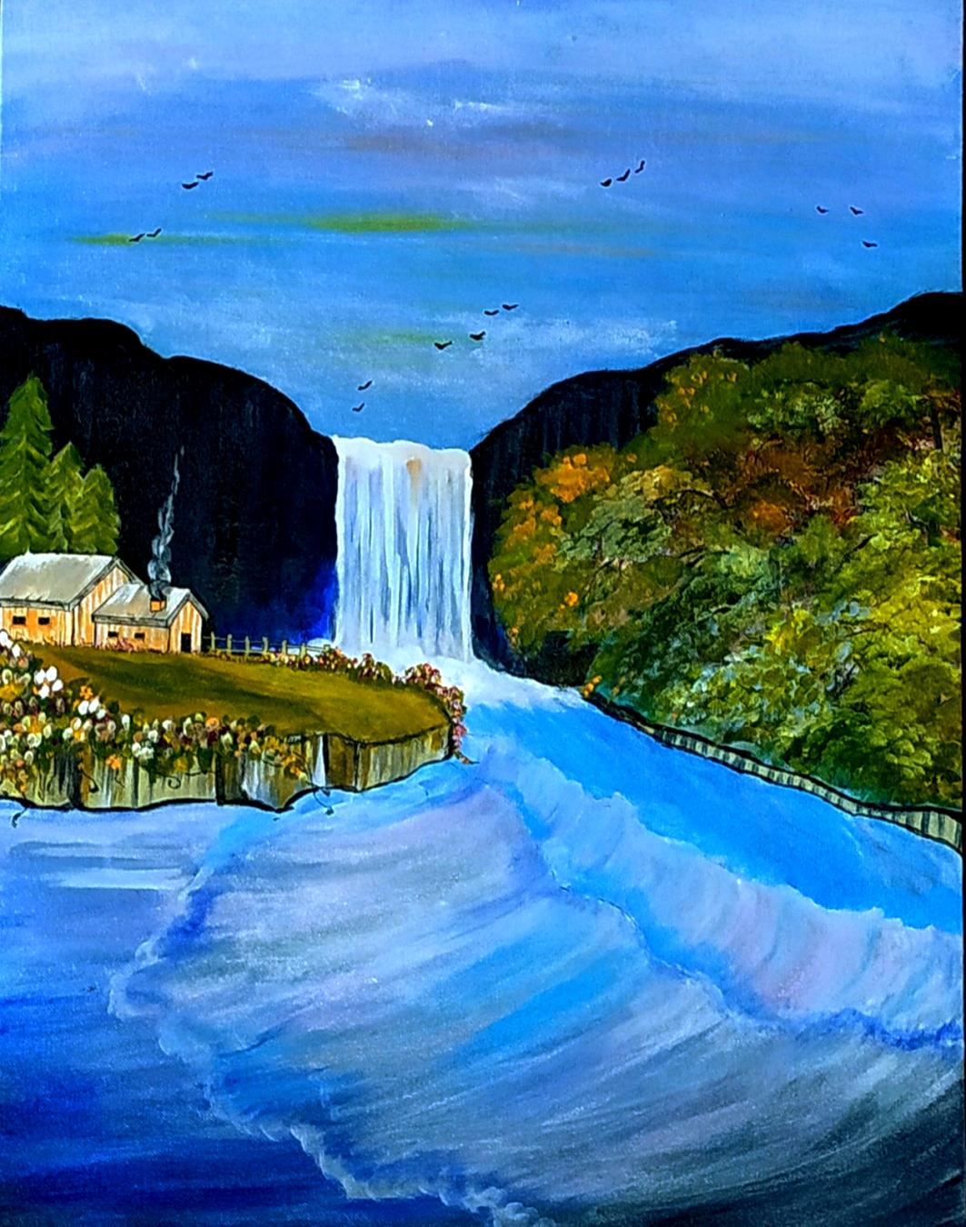 Acrylic painting created by Barasha Ramchiary