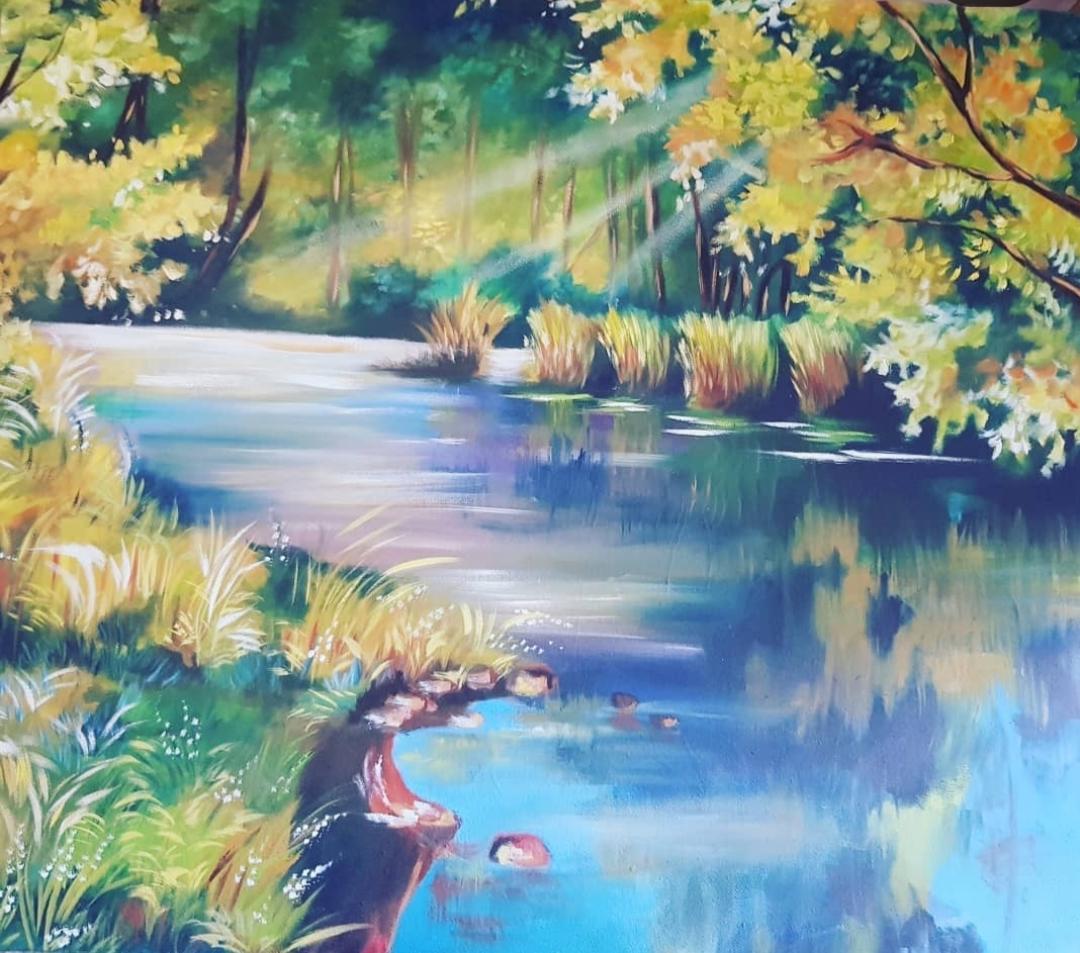 Face painting/ landscape/portrait/guru painting created by Sahil Sharma