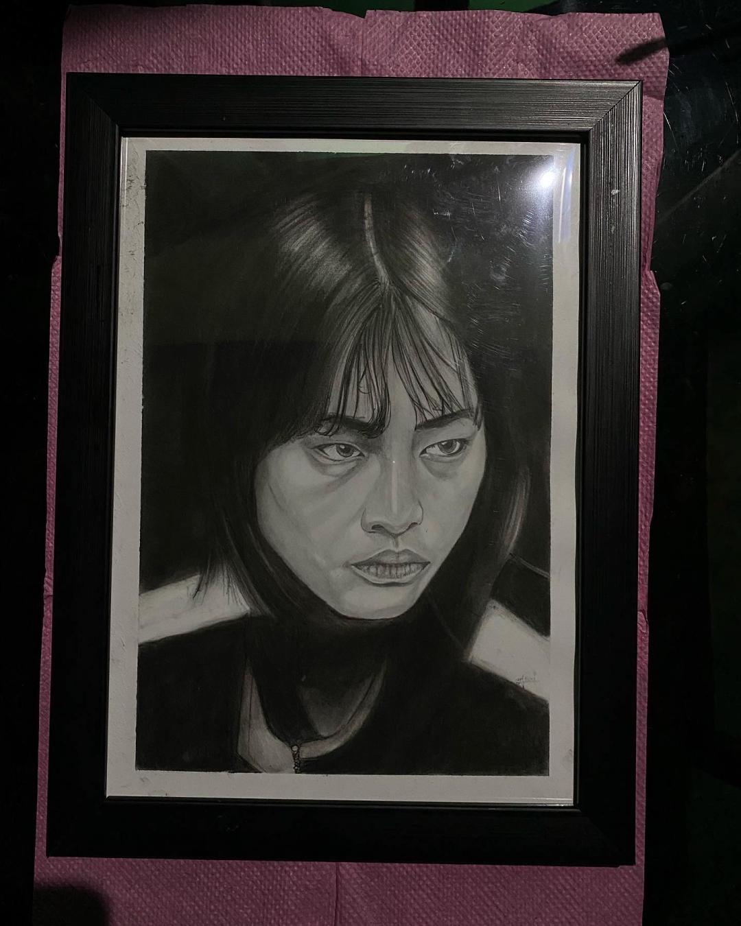 Sketch of Squid Game Actress Jung Ho-Yeon. created by Aakash Rai