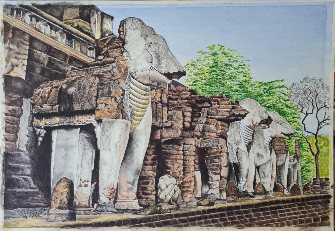 Real place watercolor Painting created by Zenas Christian