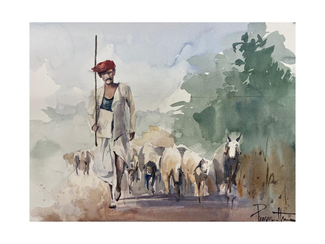 Shepard and goats created by Prasanth KP