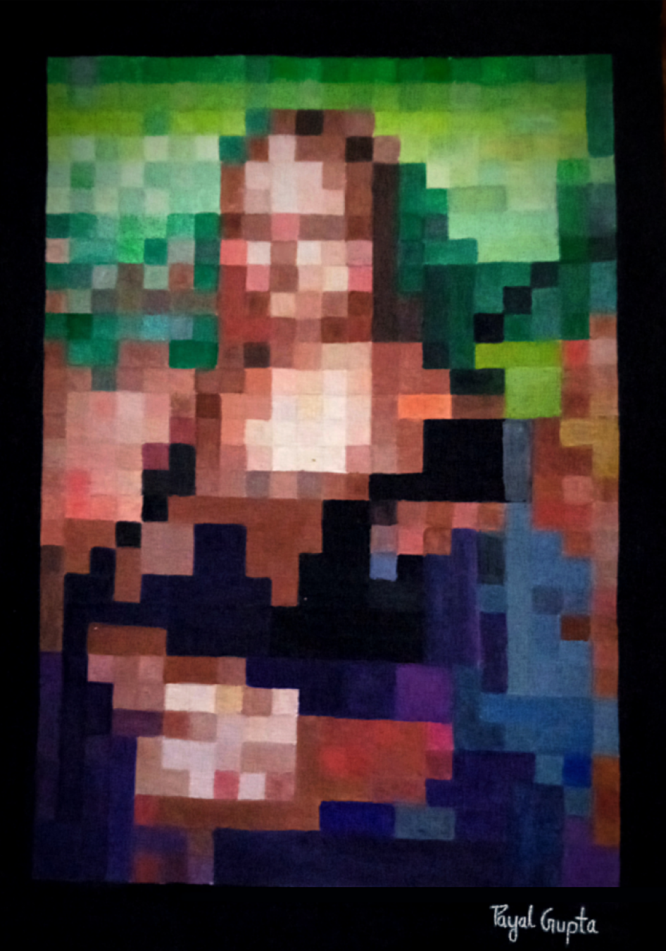 Pixel art of Monalisa created by Payal Gupta