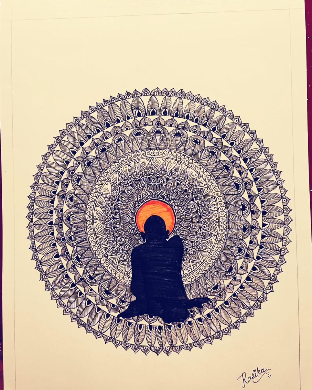 Swami Samarth mandala art created by Rasika Kunal