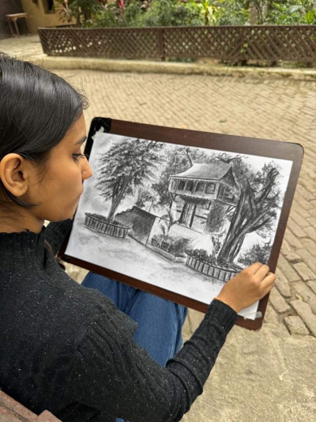 Charcoal study created by