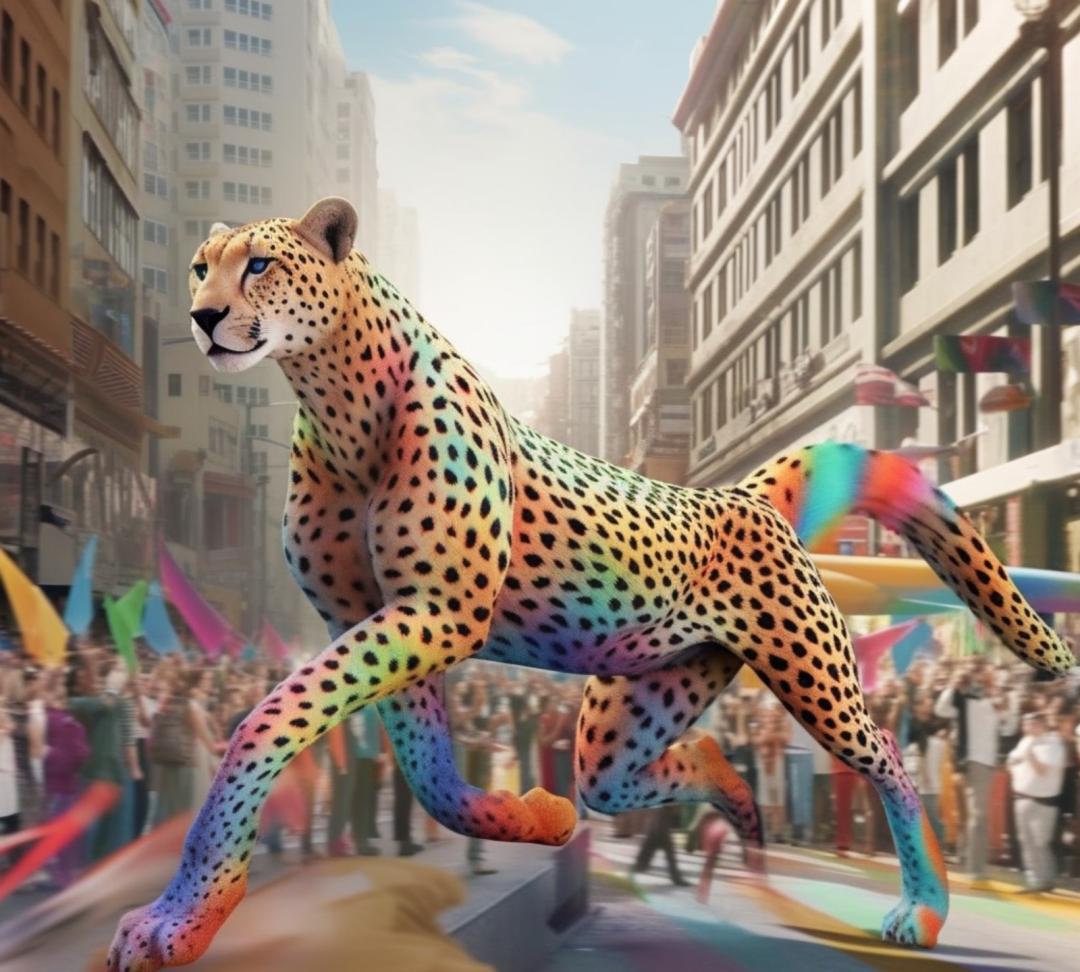 Colourful Cheetah created by Anjali Maharaj