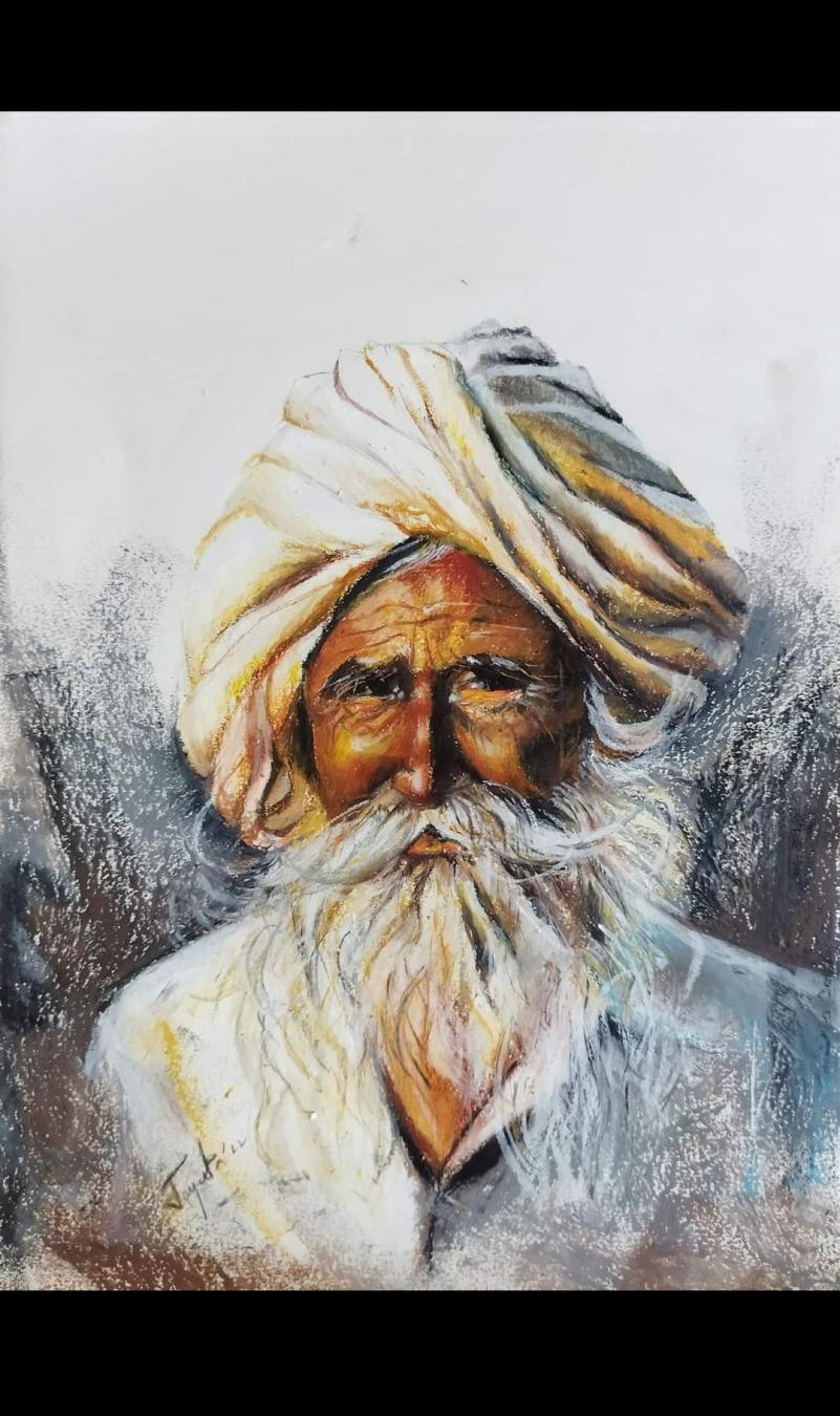 Lady with peacock feather created by Jayeeta Basu