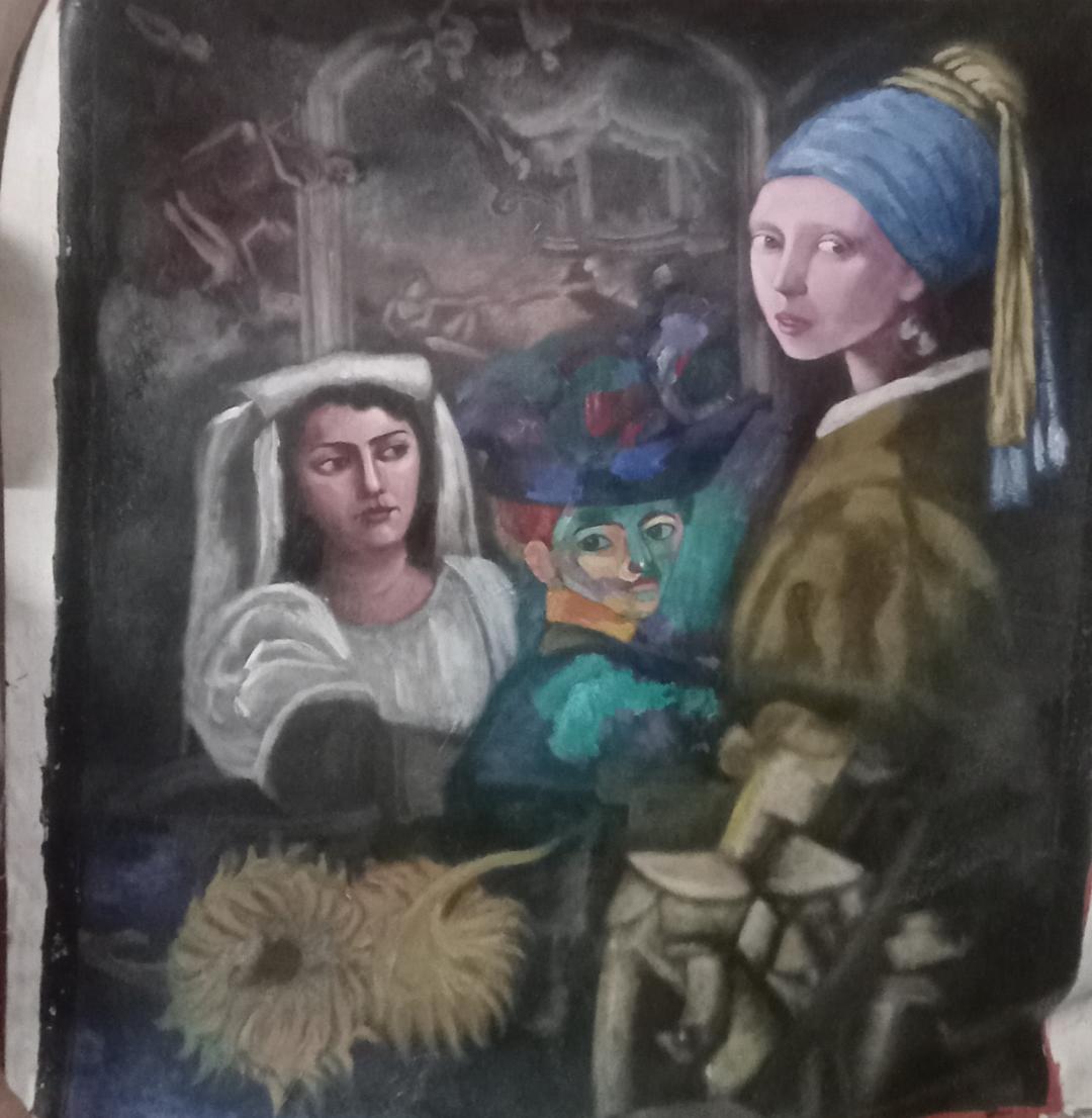 Era...art work in different era in one canvas created by Maitreyi Page