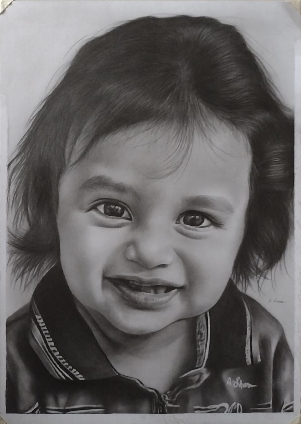 Graphite Pencil drawing created by A Sharan