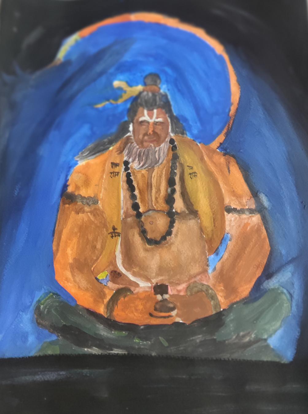 Hanuman ji drawing created by Deval Gour