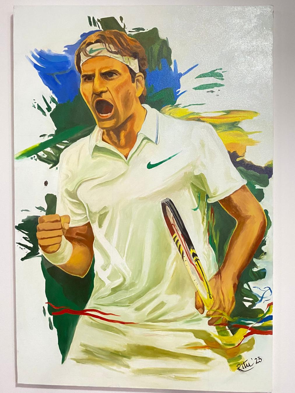 Roger Federer portrait created by RituKhandelwal