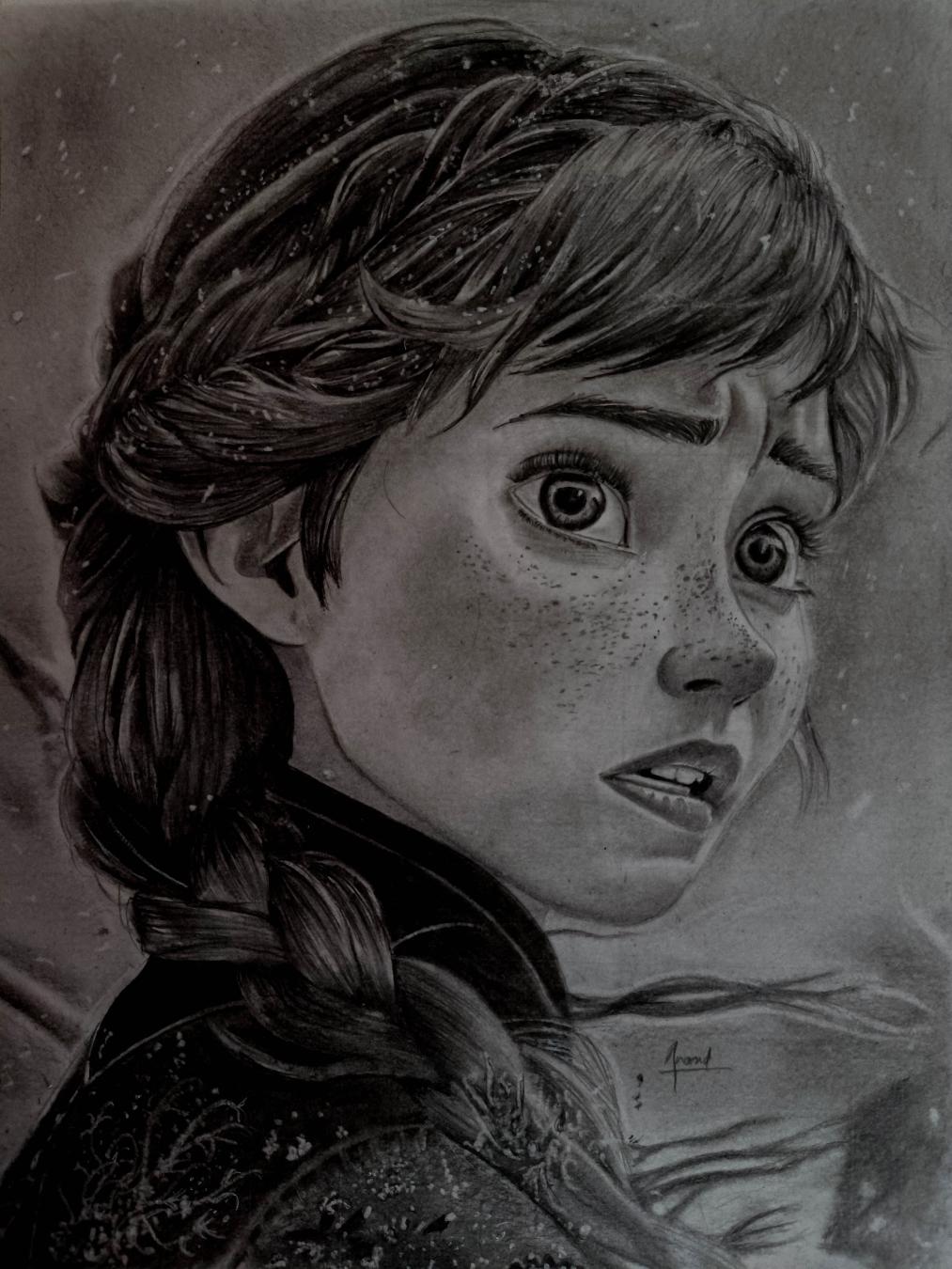 Anna form Frozen movie created by Canvascape Arts