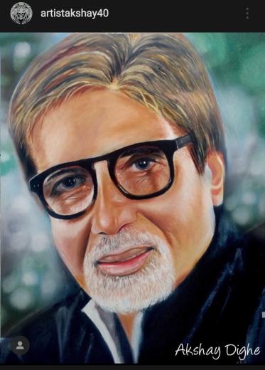 Amitabh Bacchan created by Akshay Dighe