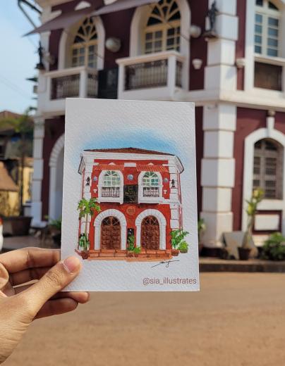 Watercolor paintings created by Siya Parab