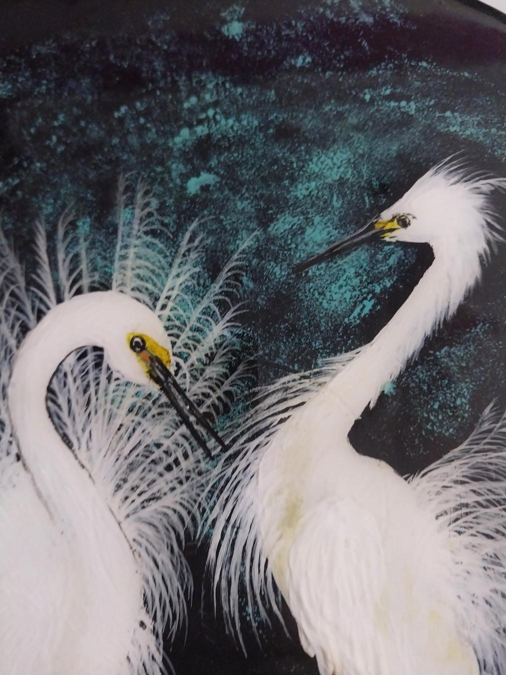 Great Heron/white Egret couple created by Nisha Singhal