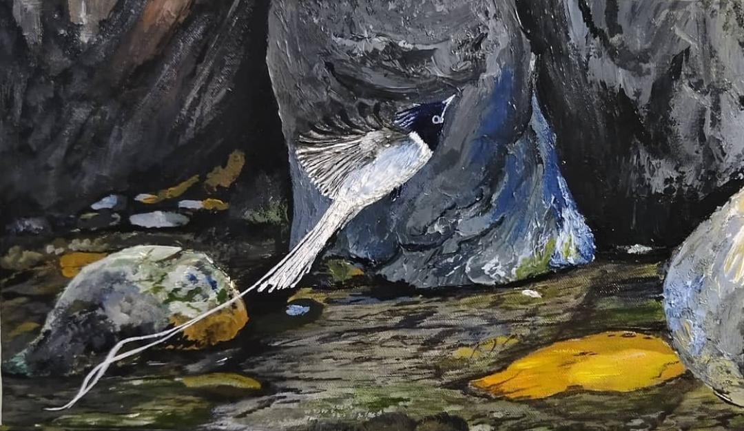 Paradise flycatcher created by Nisha Singhal